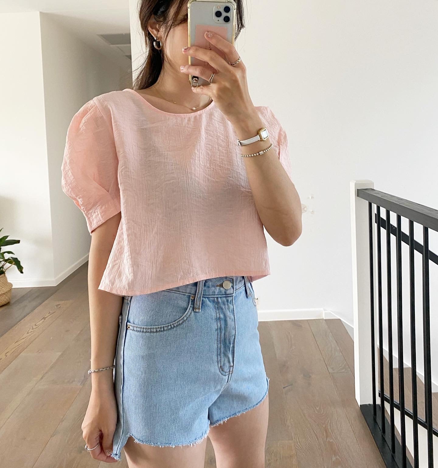 925. High rise cut denim shorts | Haeni